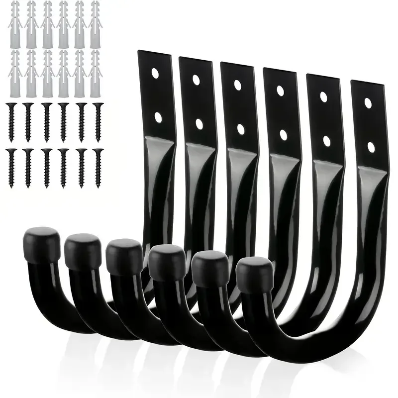 Pack of 6 Heavy-Duty Garage Hooks for Hanging, Large Garage Storage ...
