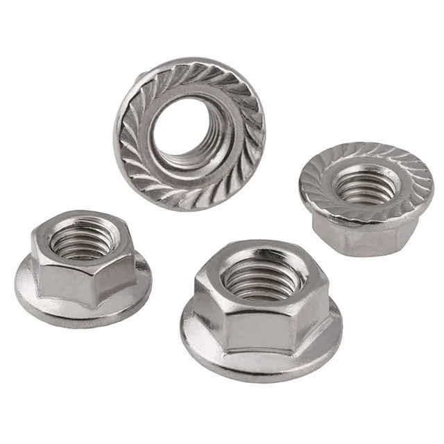 M10 X Iron Chrome Hardware Nuts 10Pcs M10 X 1.25mm Hex Flange Nuts ...