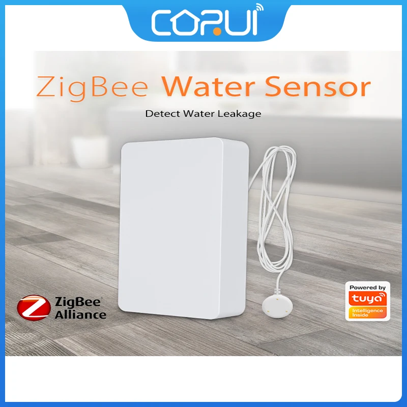 CoRui Zigbee Tuya 누수 감지기, 경보 오버플로 전체 물 원격 경보 누수 센서 보안 제어| | - AliExpress