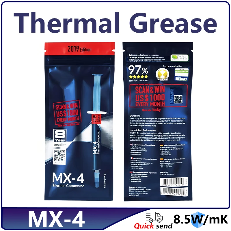 MX4-Thermal-Paste-Processor-MX-4-4g-8-5W-M-k-For-CPU-GPU-Printer ...