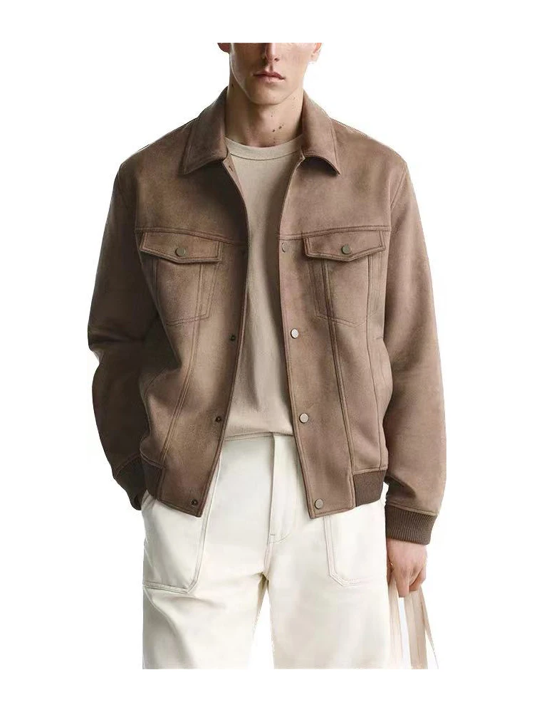 ZA-Men-s-Slim-Fitting-Lapel-Jacket-2024-New-Suede-Texture-Jacket ...