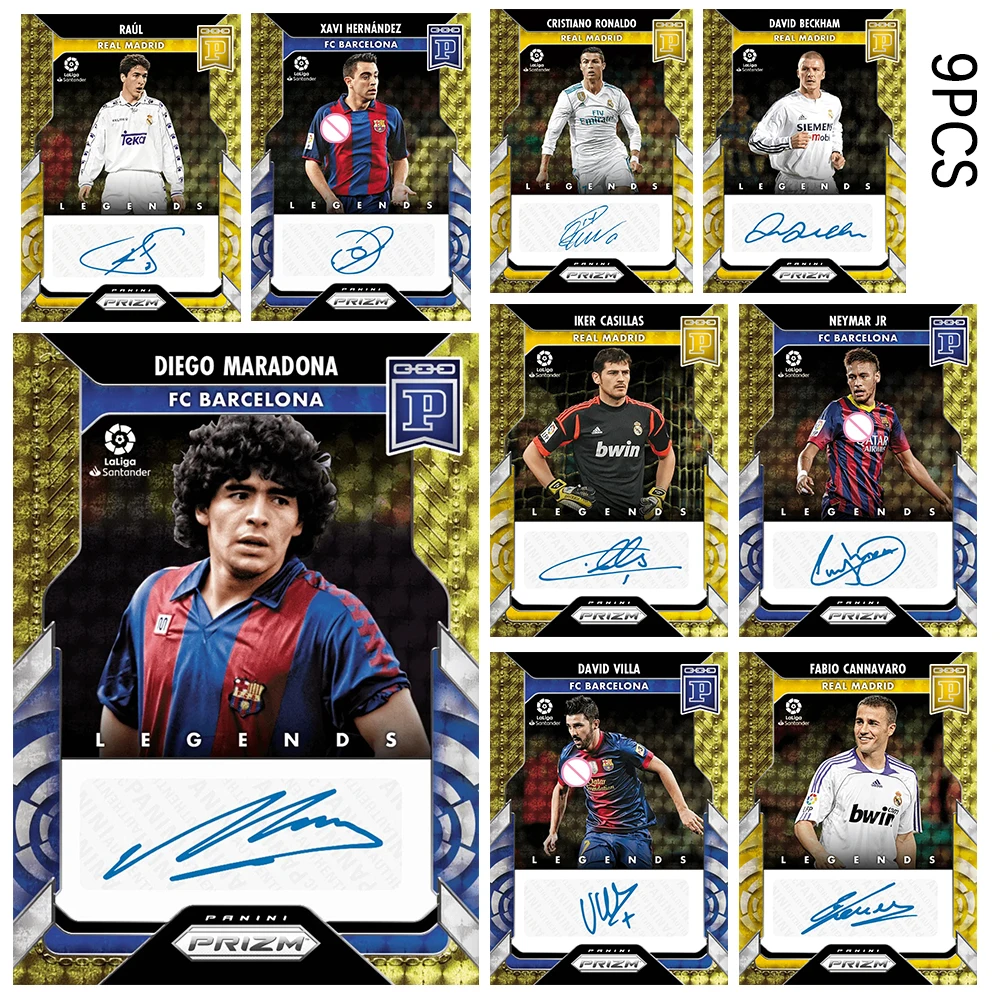 SPORTS 9PCS Soccer star card homemade DIEGO MARADONA NEYMAR JR FABIO ...