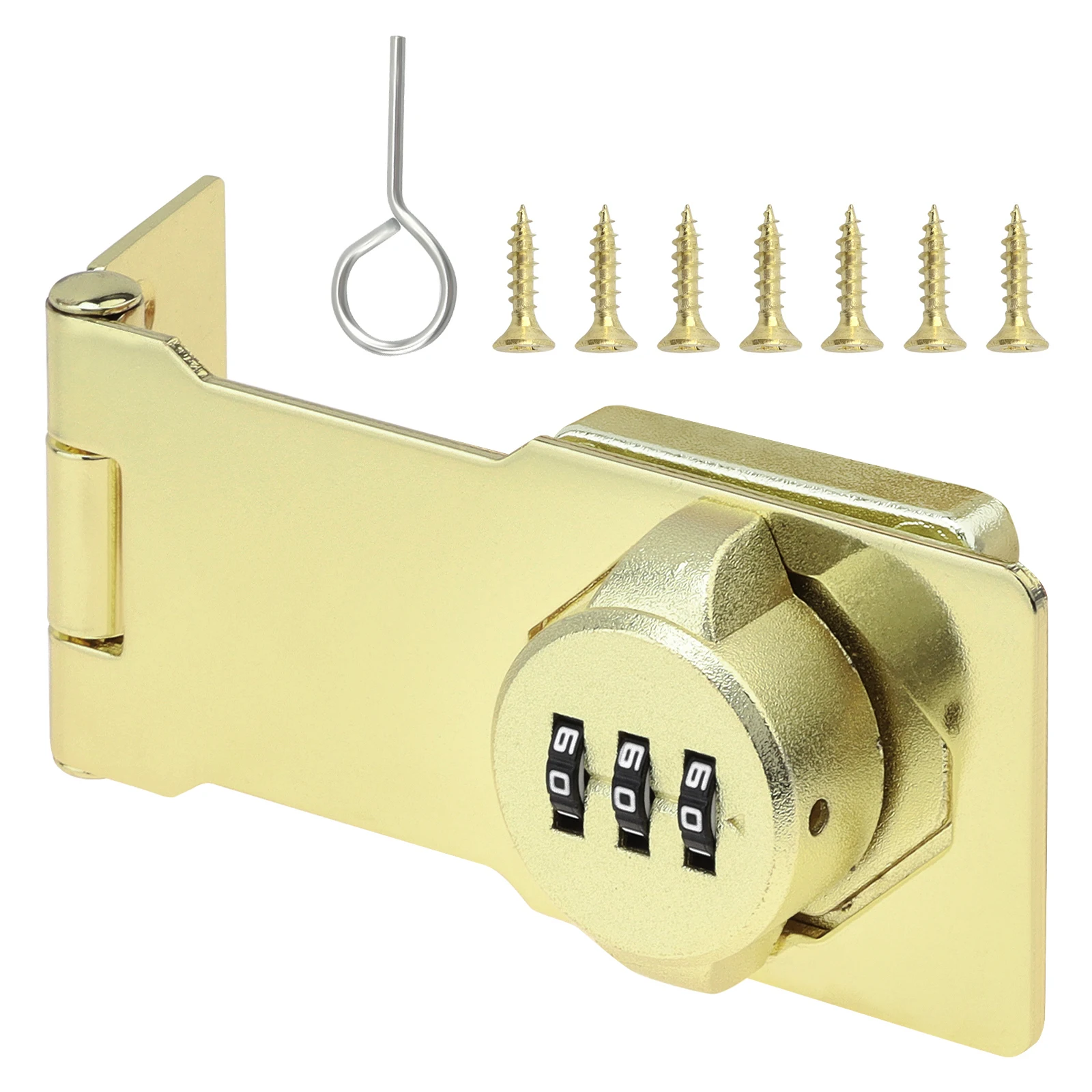 Gold-Zinc-Alloy-Hasp-Locks-Slide-Latch-Lock-Keyless-Combination-Lock ...