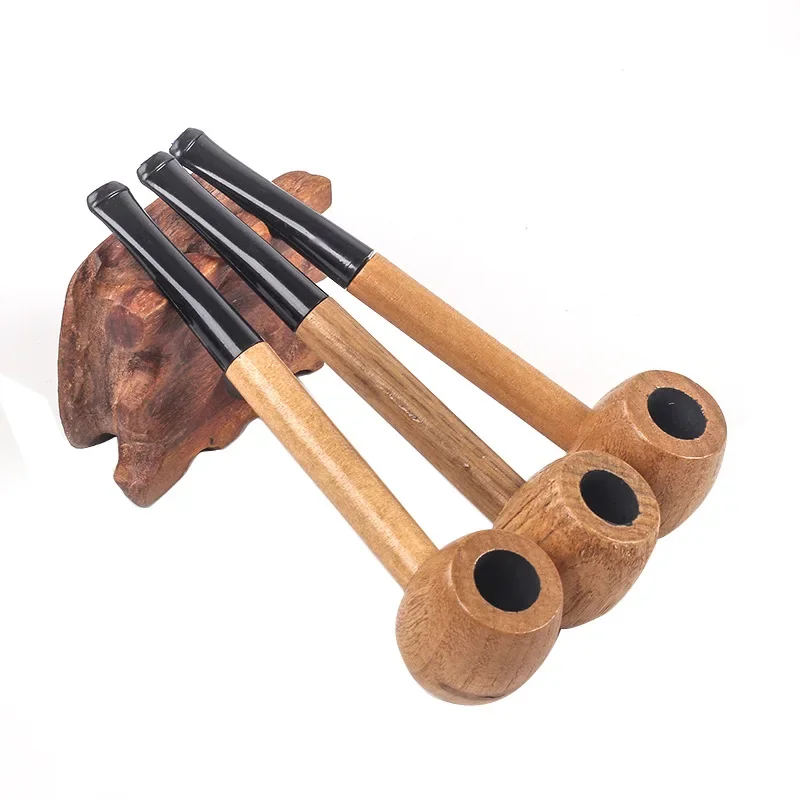 New-Handmade-Wooden-Straight-Smoking-Pipe-Traditional-Tobacco-Pipe ...