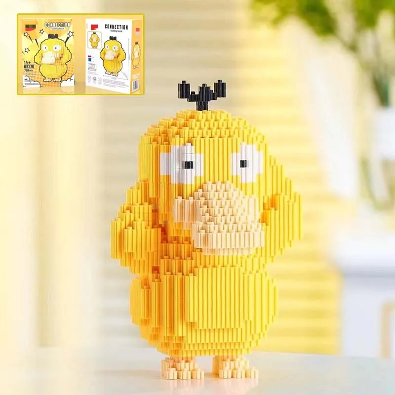 With Box Pokemon Micro Bricks Psyduck Animals Block Models Assembled ...