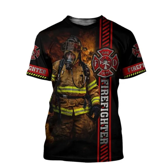 Firefighters Extinguish The Fire Graphic Men's T-shirts Short Sleeve 3d ...