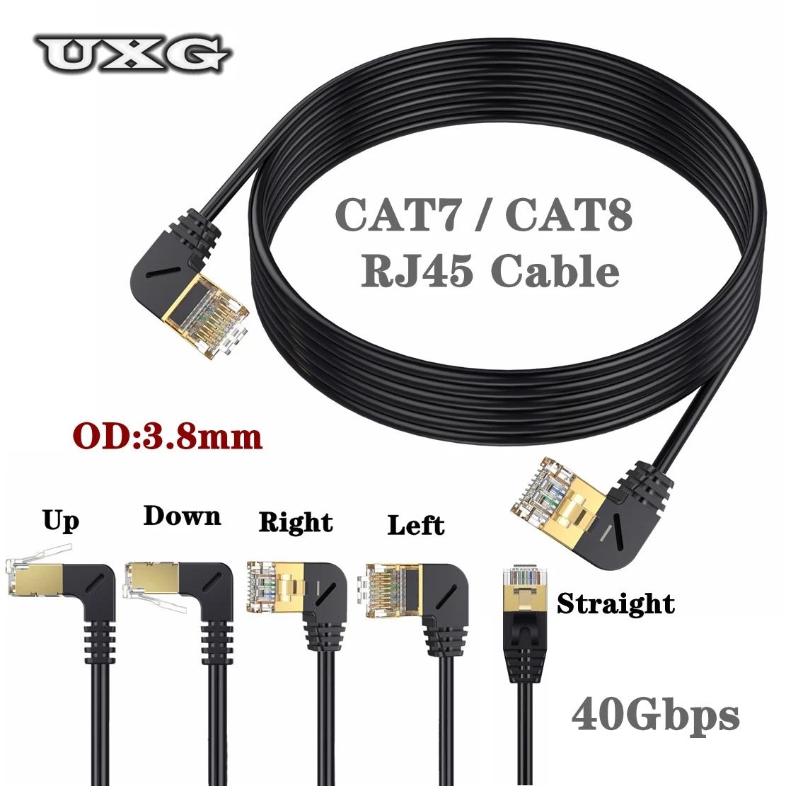 Double elbow CAT8 Ethernet Cables Rj45 Cable 40Gbps SSTP cat 7 High ...