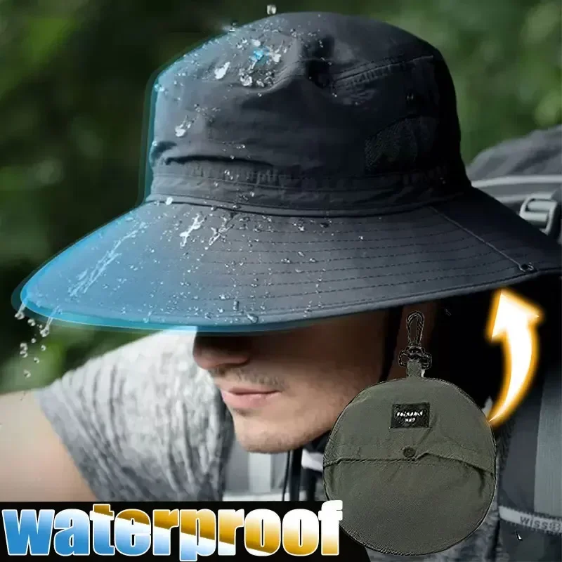 New-Large-Size-Waterproof-Bucket-Hats-Foldable-Quick-Drying-Fisherman ...
