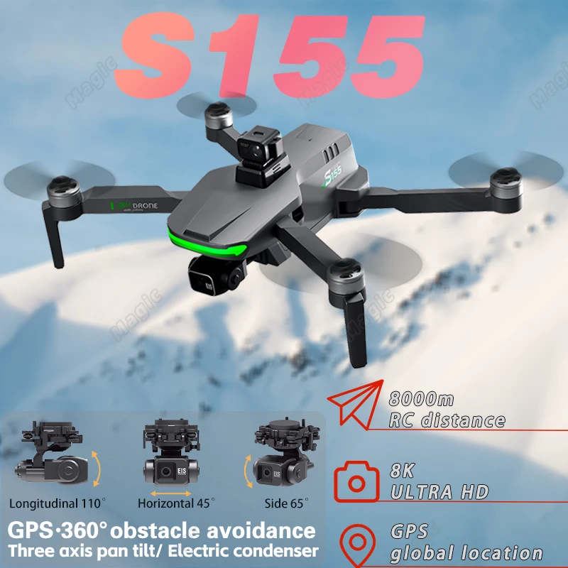 S155-Drone-GPS-Professional-8K-Dual-HD-Camera-360-Obstacle-Avoidance ...