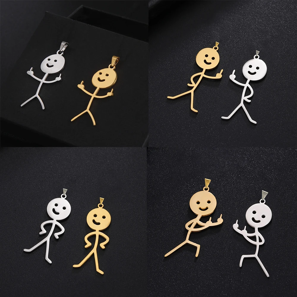 5pcs-Funny-Middle-Finger-Stickman-Charms-For-Jewelry-Making-Stainless ...