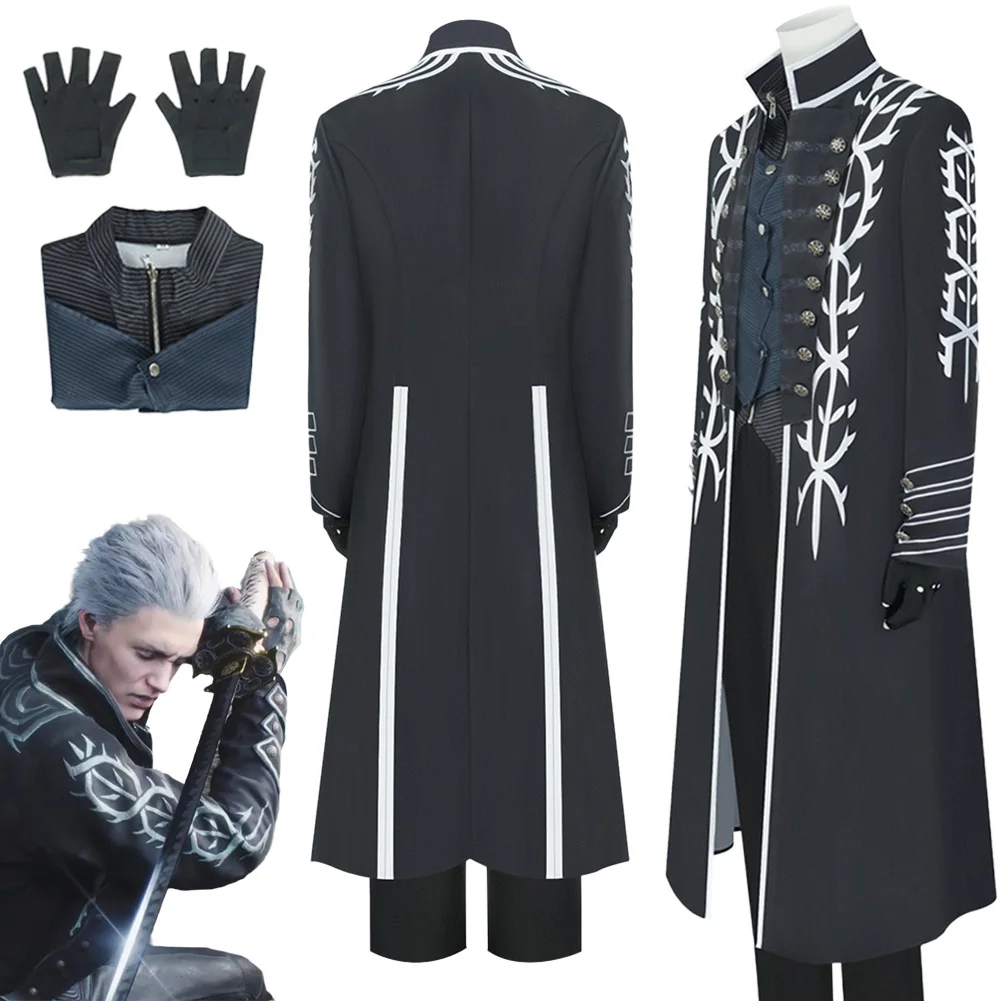 Fantasia DMC 5 Vergil Cosplay vêtements gants costumes Anime jeu ...