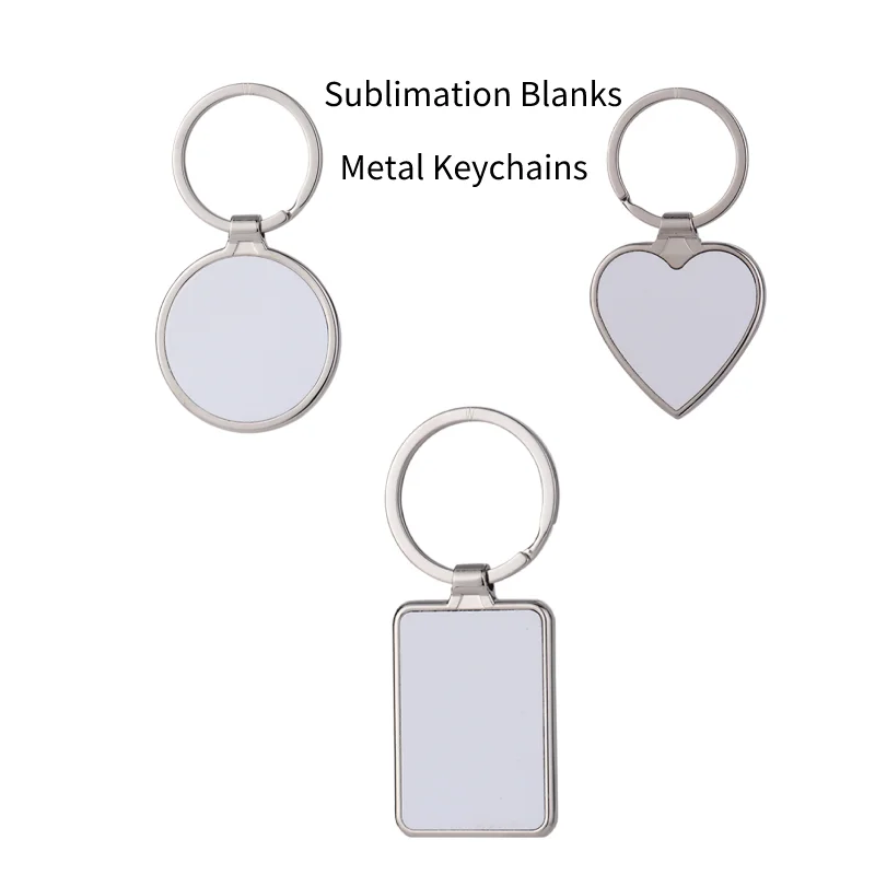 Sublimation-Blank-Metal-Keychains-Love-Round-Shapes-DIY-Keyrings-Zinc ...