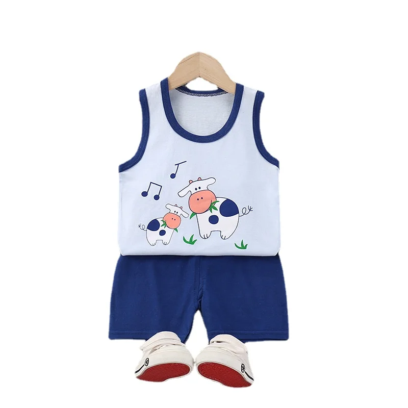 Cartoon Boys Clothing Sets Summer Short Sleeve Cotton Baby Tops + Baby ...