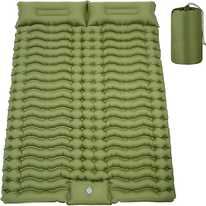 Outdoor Camping Inflatable Mattress Sleeping Pad With Pillows ...