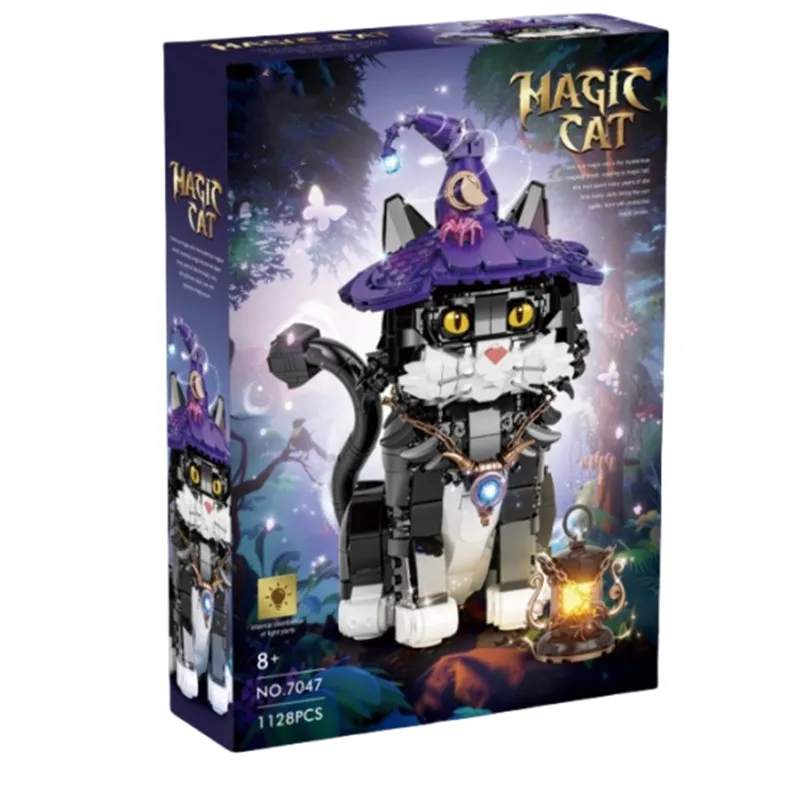 MOC Magic Cat Building Blocks With Magic Lights And Hats Eyes Can ...