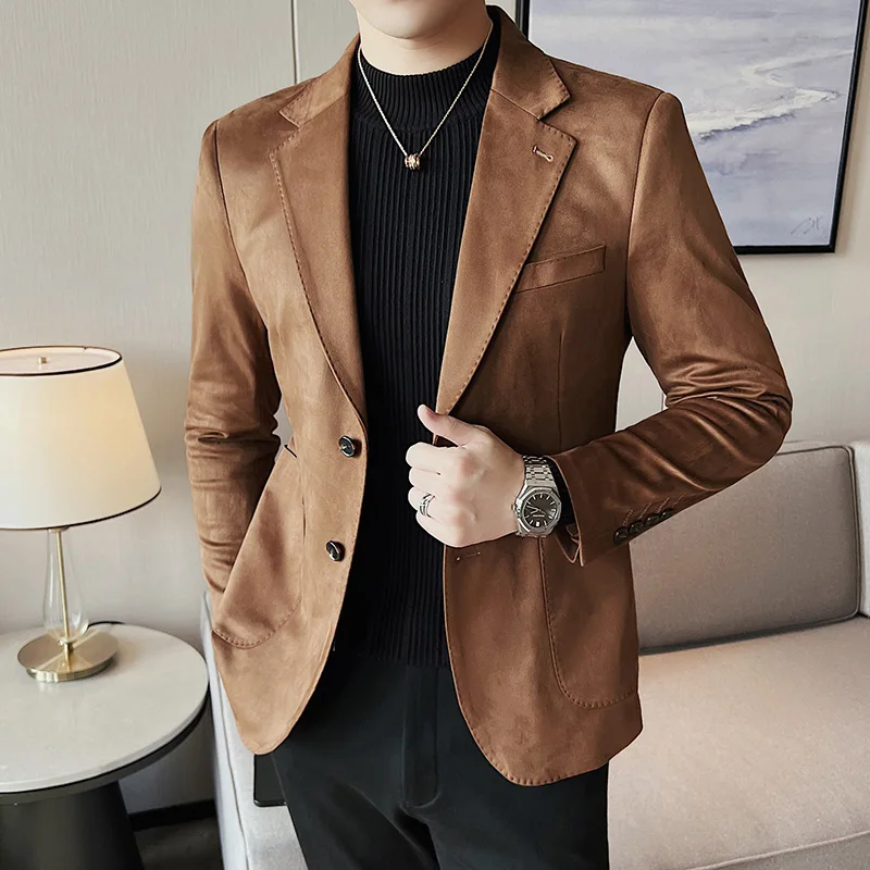 Blazers-de-camur-a-estilo-brit-nico-para-homens-terno-casual-jaqueta-de ...