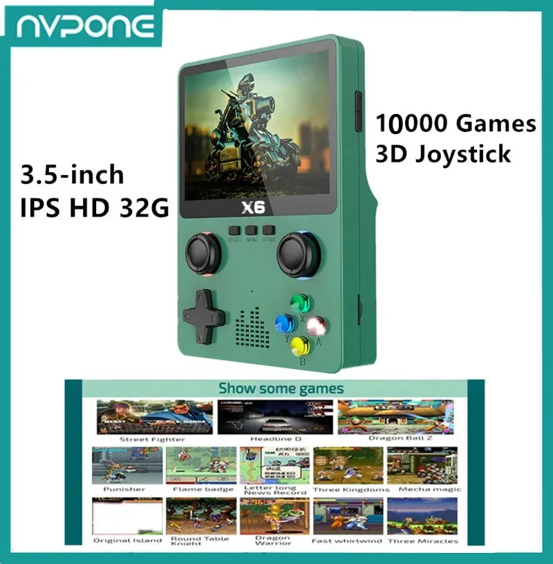 Consola-de-jogos-port-til-retro-port-til-joystick-3D-X6-Konsol-Classic ...