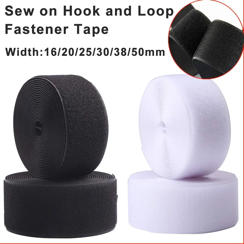 5Meter-Sew-on-Hook-and-Loop-Tape-16-20-25-30-38-50mm-Non-Adhesive ...