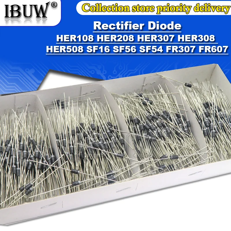 20PCS-Rectifier-Diode-HER108-HER208-HER307-HER308-HER508-SF16-SF56-SF54 ...