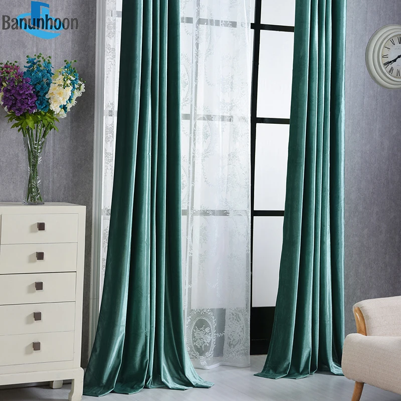 European-Flannel-Velvet-Curtains-For-Bedroom-Luxury-Solid-Color-Curtain ...