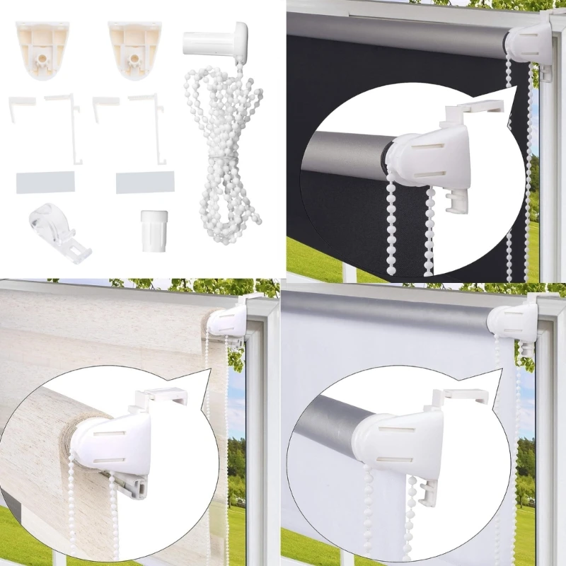 9pcs-17mm-Roller-Blind-Fittings-Kits-Bracket-Chain-Set-Window-Curtain ...