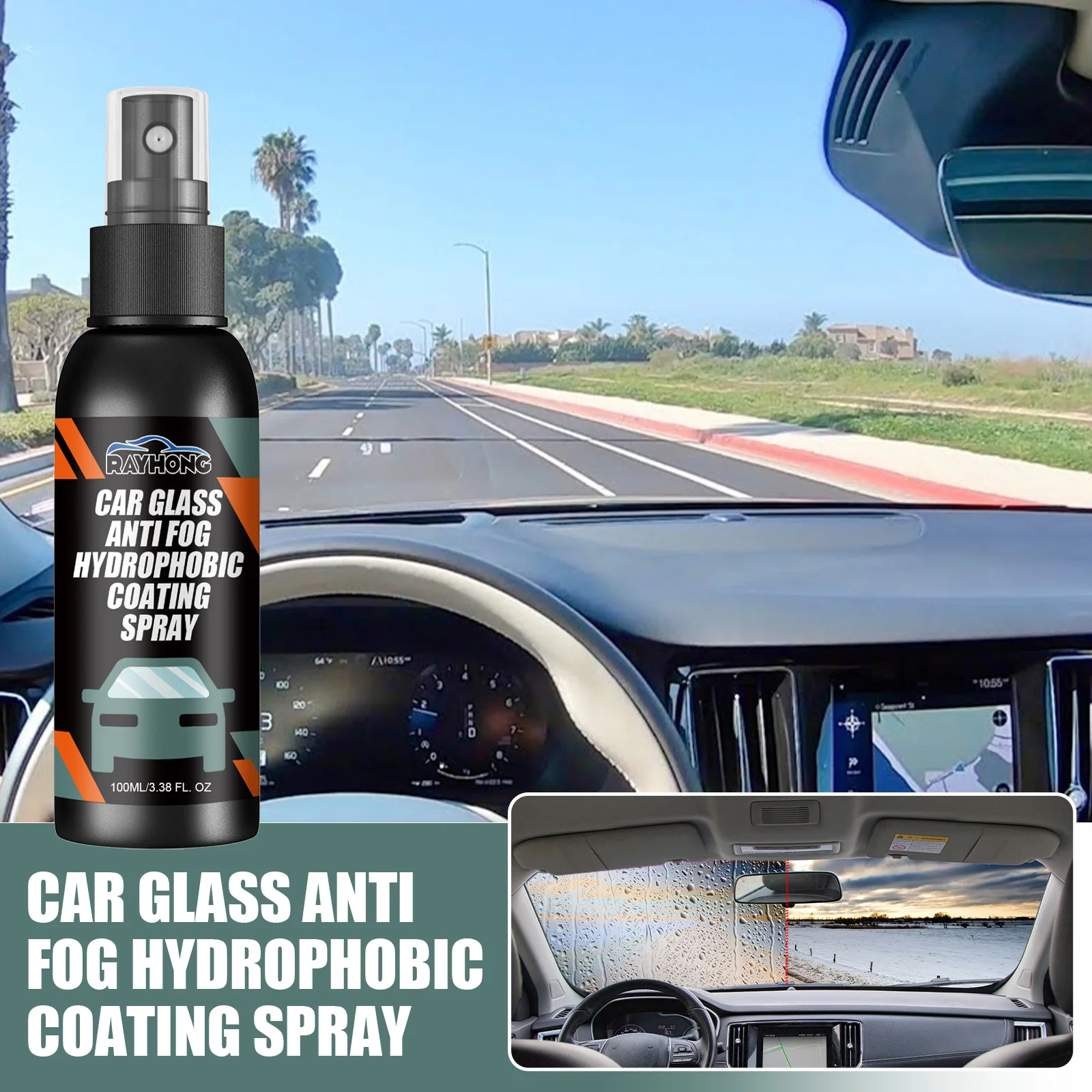 100ml Anti-Rain for Car Glass Water Repellent Spray Windshield Mask ...