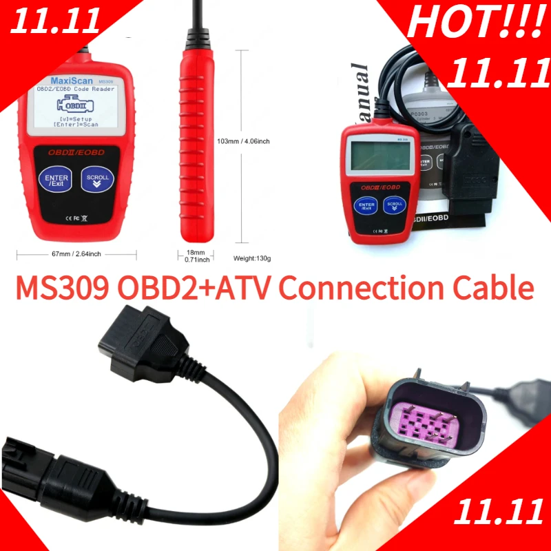 NEW-OBD-ATV-Motorcycle-Connection-Cable-OBD2-To-8-Pin-Diagnostic ...