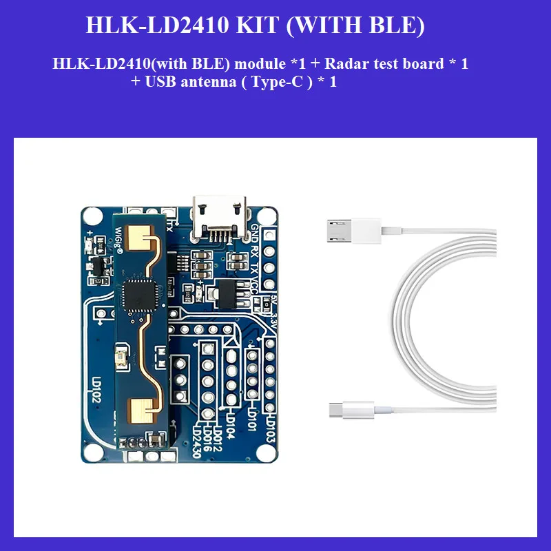 Hi-link New 24G Human Presence Radar Module Kit LD2410 Respiration and ...