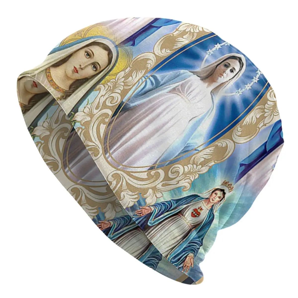 Jesus Virgin Mary Christian Catholic Bonnet Hats Goth Street Skullies ...