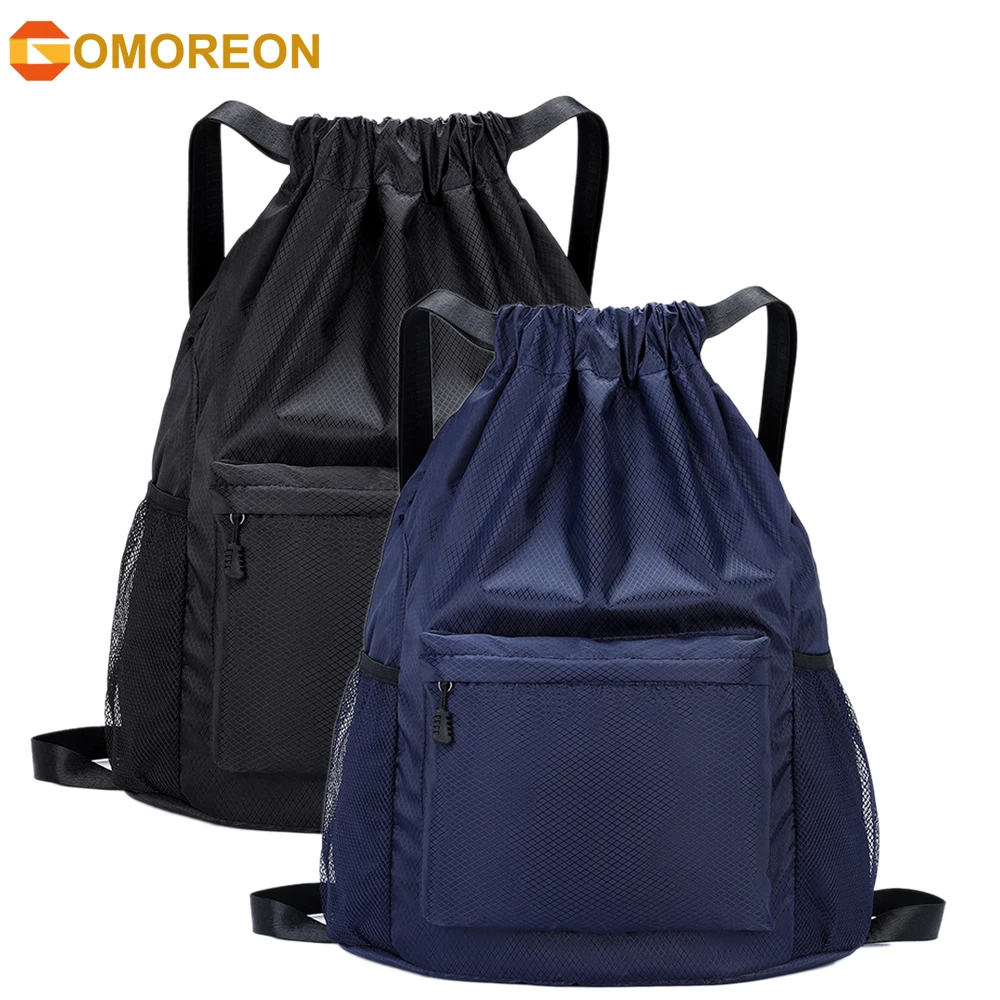 1Pcs Drawstring Backpack Bag, Waterproof Draw String Back Sack with Zip ...