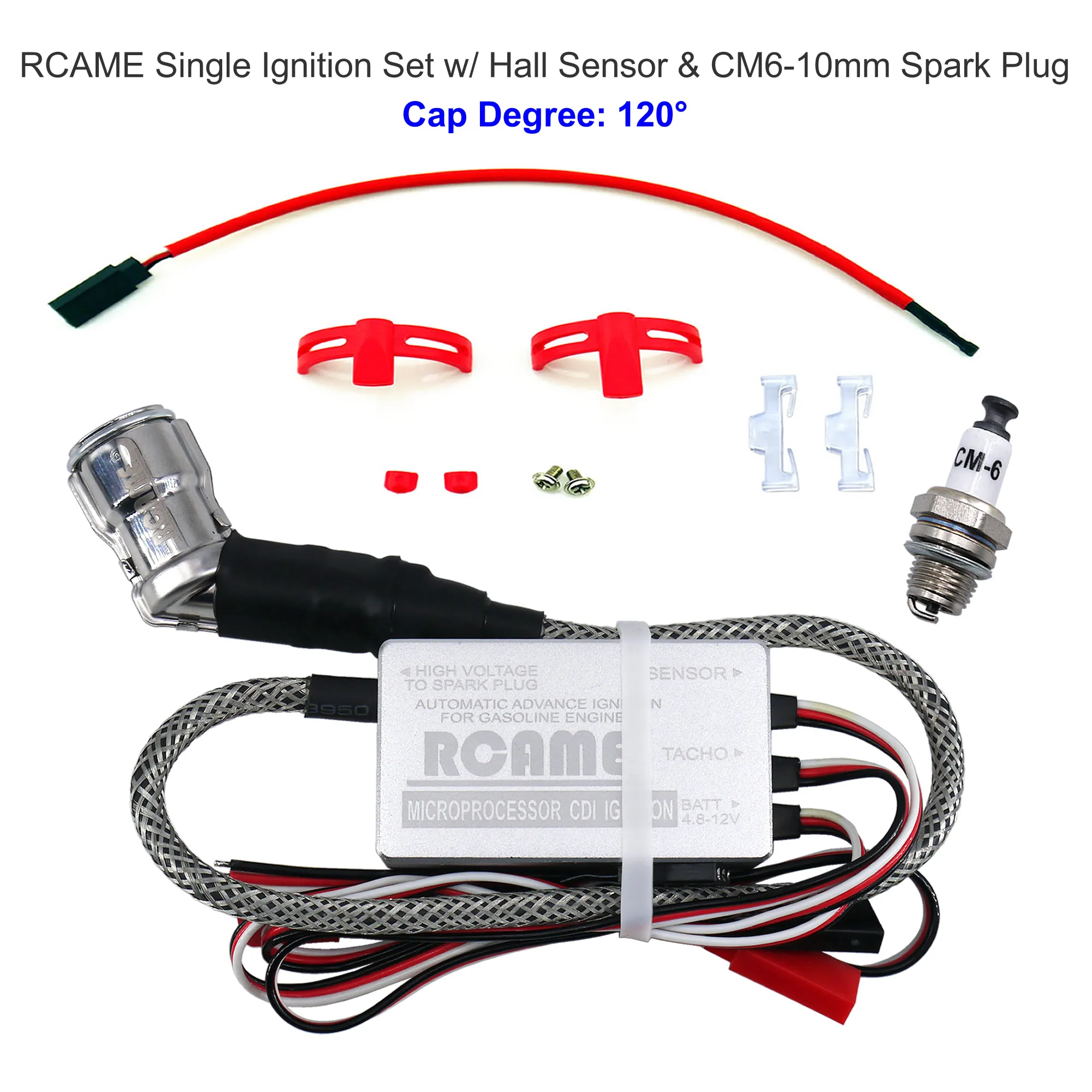 RCAME 120 Degree CNC Ignition CDI Set with CM6-10 Spark Plug & Hall ...