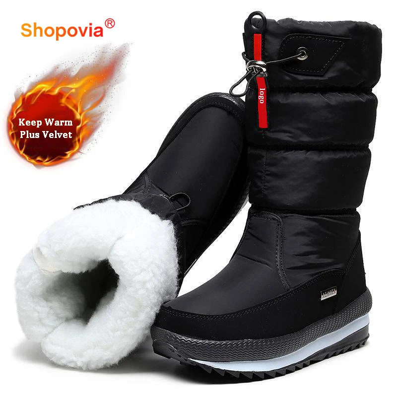 Botas-de-nieve-impermeables-de-piel-sint-tica-antideslizantes-para ...