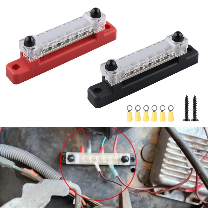M6 12V Bus Bar 1/4 inch Power Distribution Block 150A Electrical ...