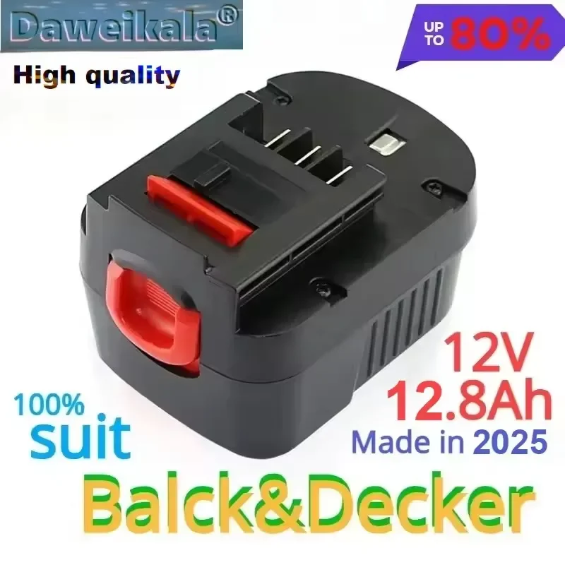 12V 12800mah Rechargeable Tool Battery for Black & Decker A12 A12ex ...