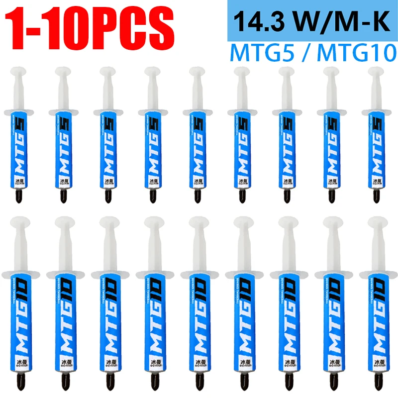 1-10PCS-5g-10g-Syringe-MTG5-MTG10-Thermal-Conductive-Grease-Paste-14-3W ...