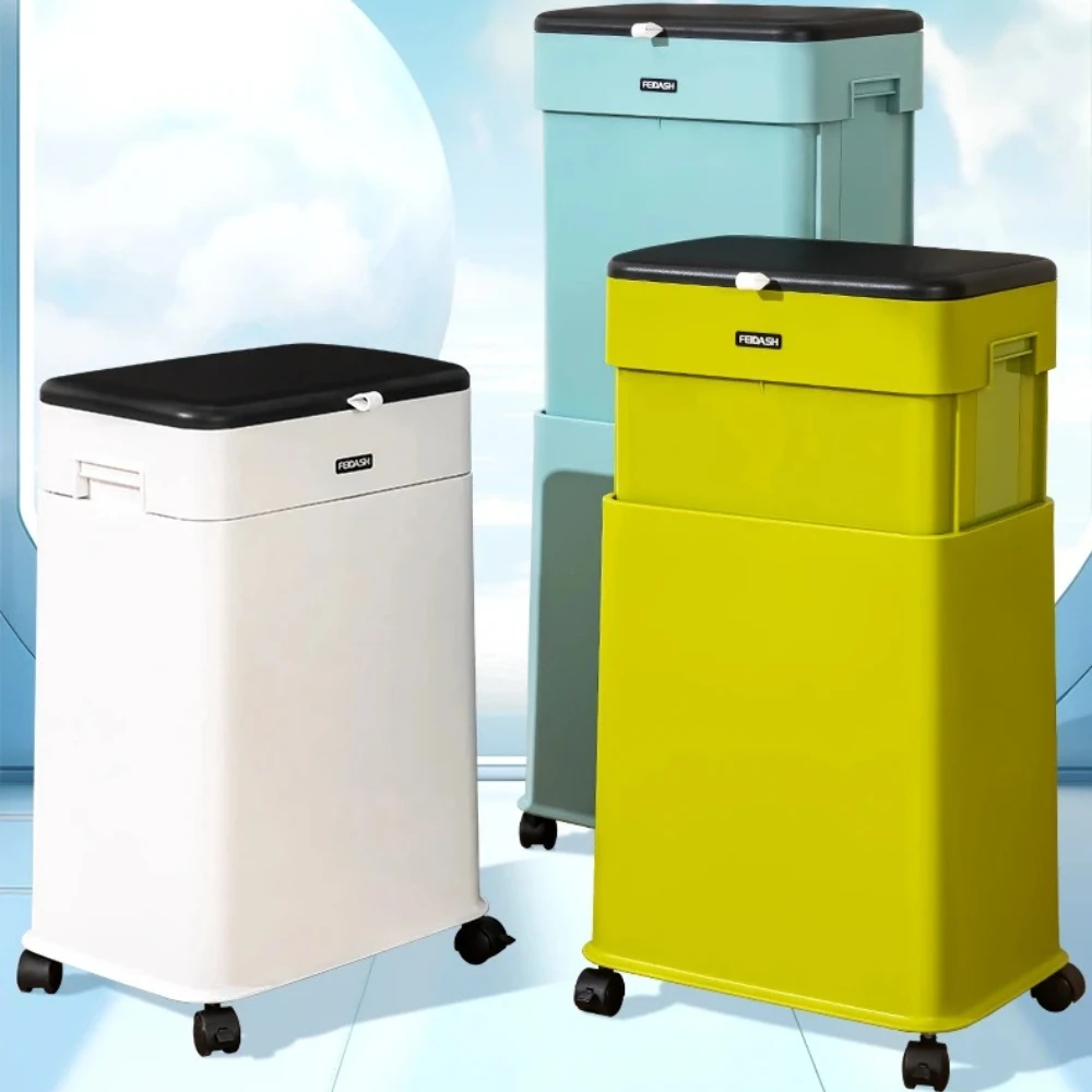 Adjustable Height Wastebasket Household Large Capacity Bin Kitchen with ...