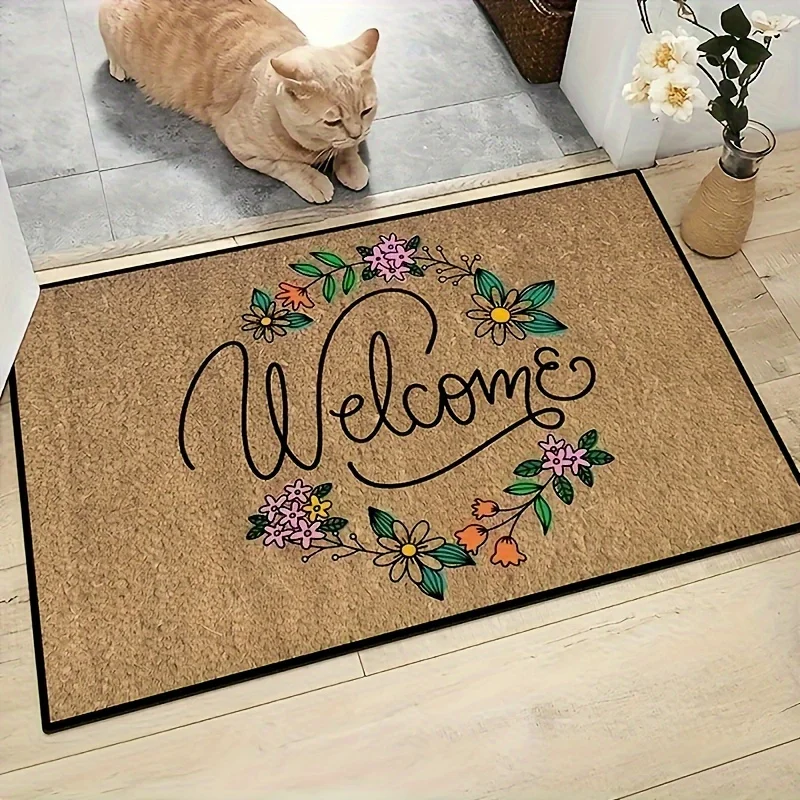 Simplicity-Flowers-Welcome-Non-slip-Carpet-Bedroom-Entrance-Doormats ...