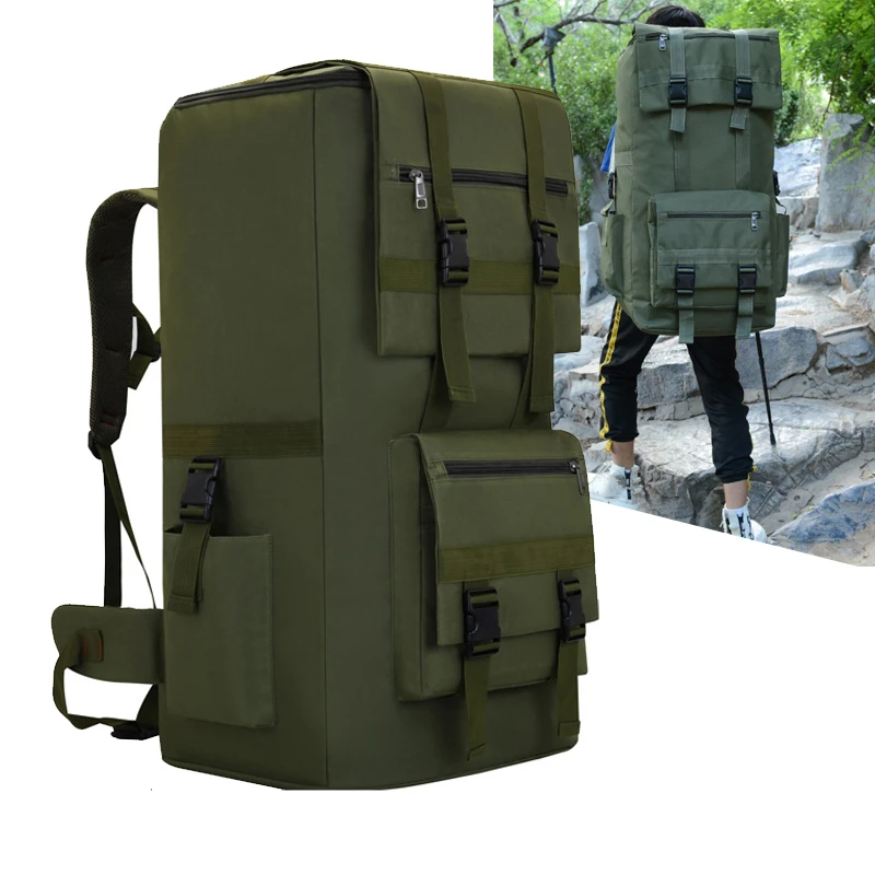 110L Men Hiking Bag Camping Backpack Large Army Outdoor Climbing ...