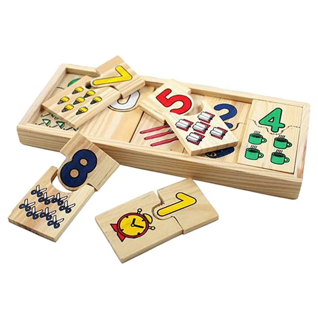Wooden-Children-Match-It-Counting-Mathematics-Number-Early-Educational ...