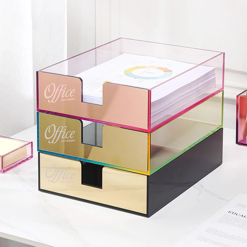 Color-Desk-Letter-Tray-A4-Size-Clear-Acrylic-Stackable-Document ...