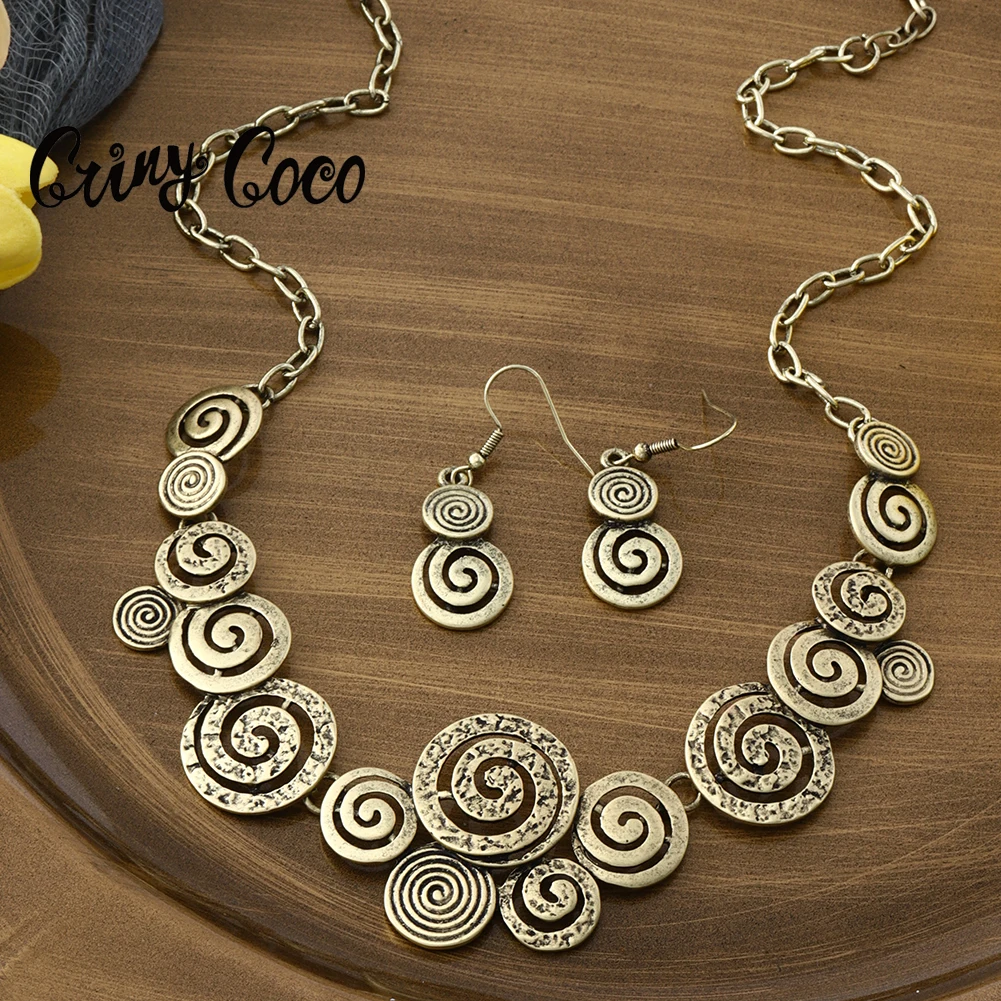 Cring-Coco-Conjunto-de-pendientes-y-collares-con-patr-n-de-hilo-para ...