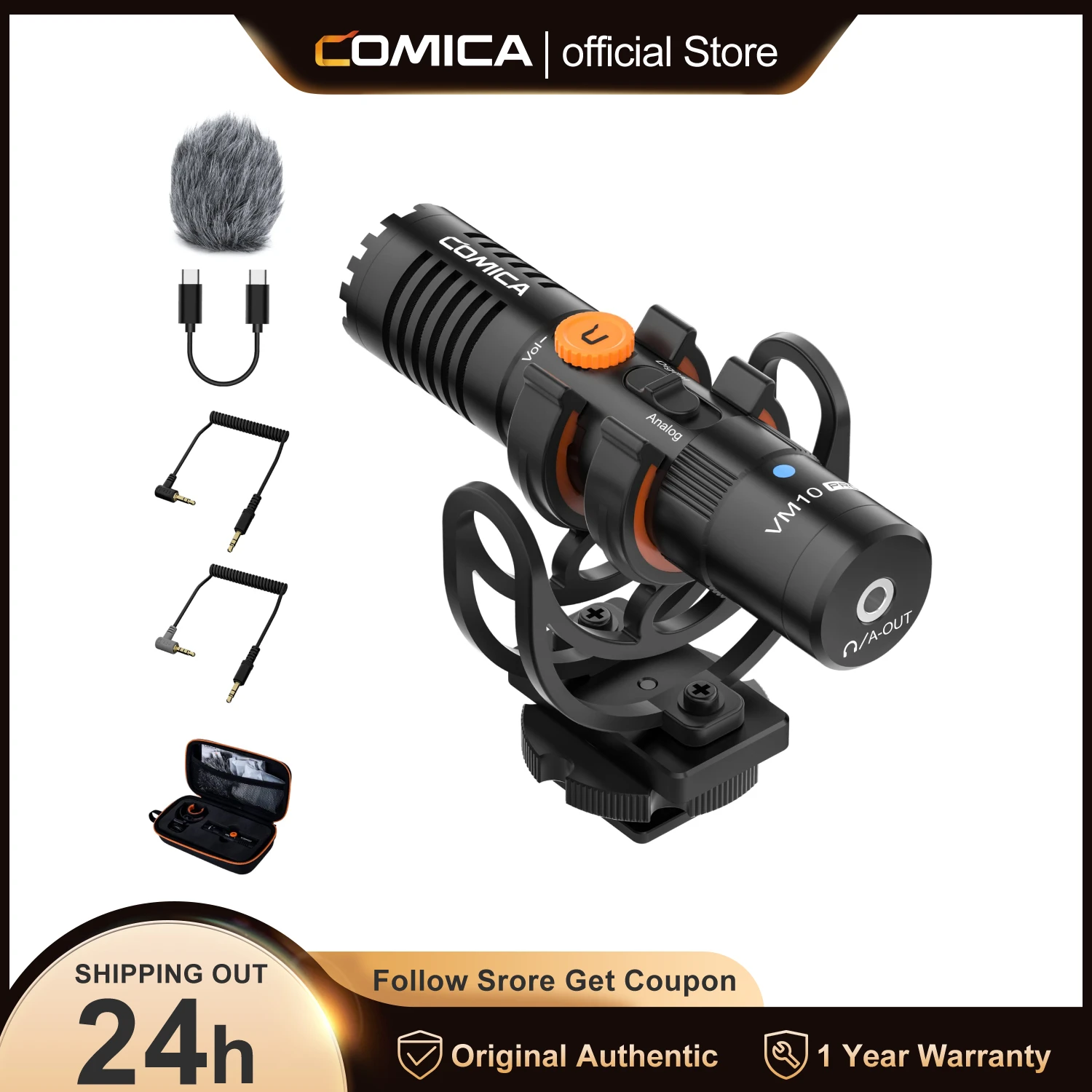 Comica-VM10-Pro-Camera-Microphone-with-Shock-Mount-Gain-Control-and ...