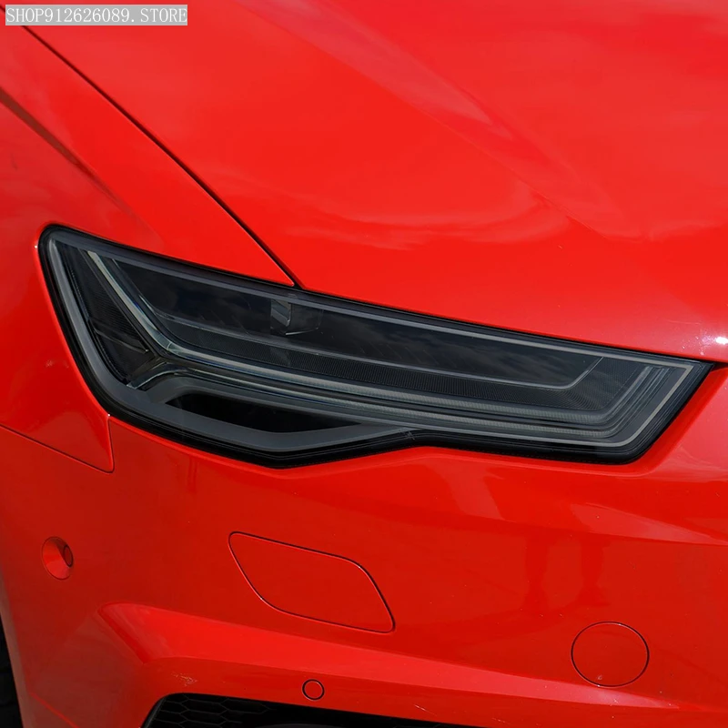 2 Pcs Car Headlight Protective Film Smoked Black Tint Wrap Vinyl ...