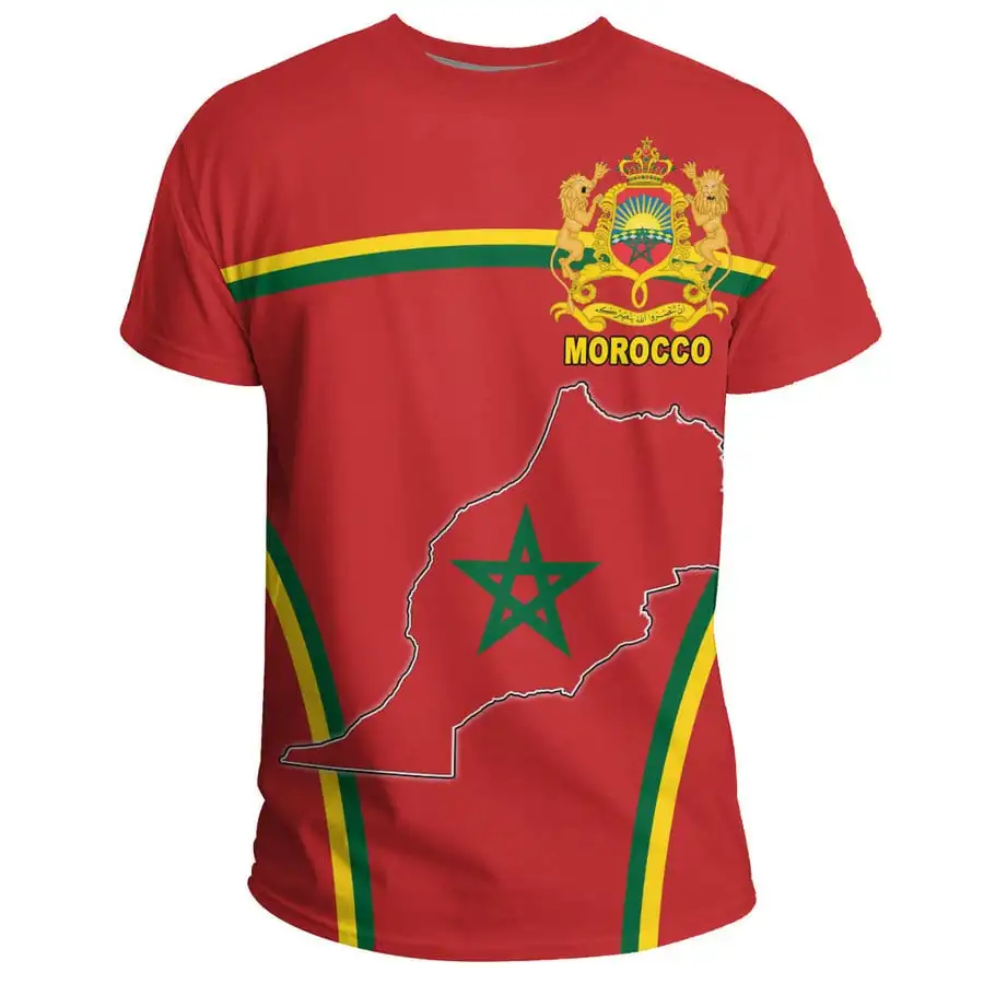 Morocco-T-shirt-National-Team-Quick-drying-T-shirt-Free-Custom-Arabic ...
