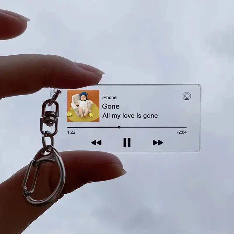 Spotify keychain acrylic music song artist name album cover custom ...