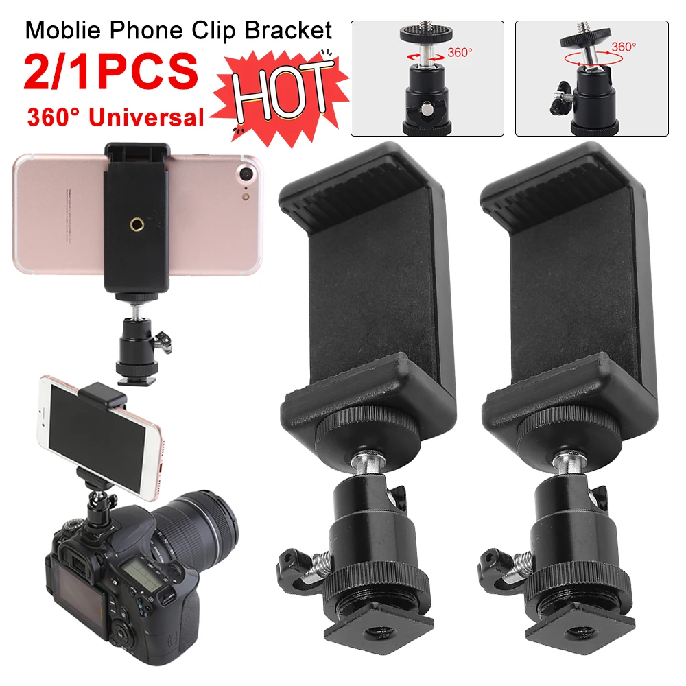 2-1PCS-360-Universal-Moblie-Phone-Clip-Bracket-Mount-1-4-Screw ...