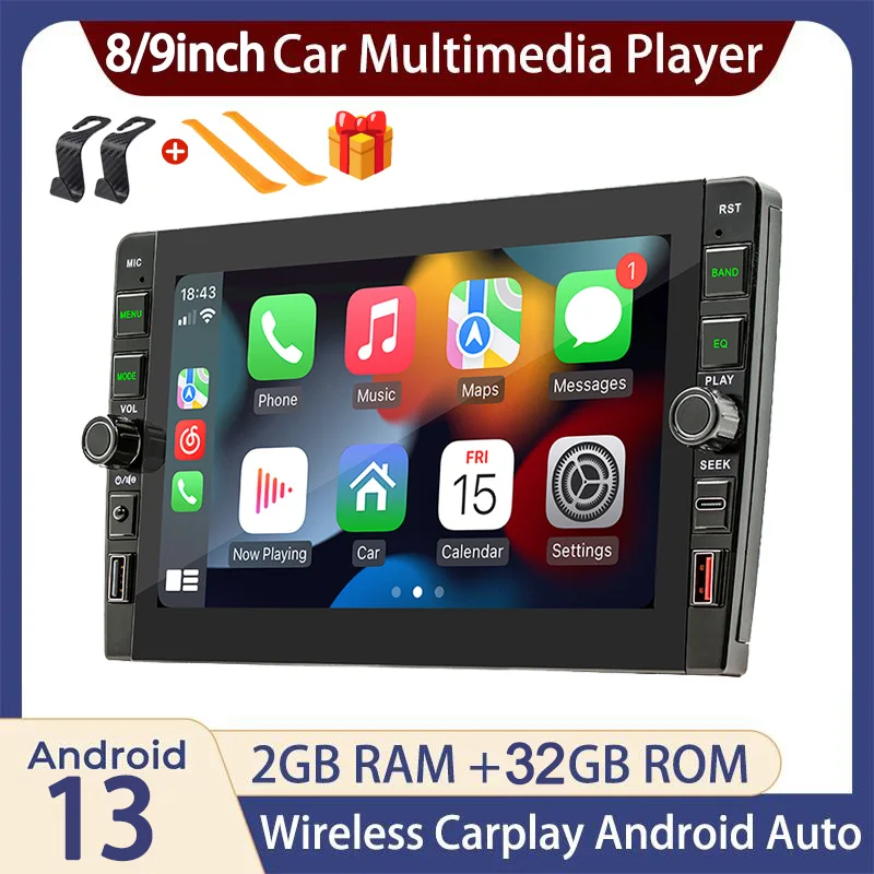 8-9-Inch-Car-Radio-Audio-Universal-2Din-Android-12-2G-32G-Apple-Carplay ...
