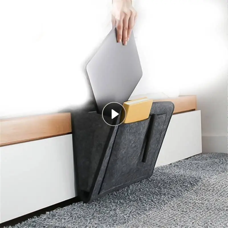 Bedside-Storage-Bag-Organizer-Anti-slip-Bedside-Felt-Bag-Bed-Sofa-Side ...