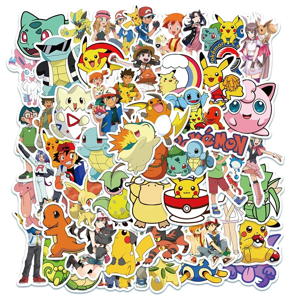 50Pcs-Kawaii-Pikachu-Pokemon-Stickers-Motorcycle-Phone-Car-Skateboard ...