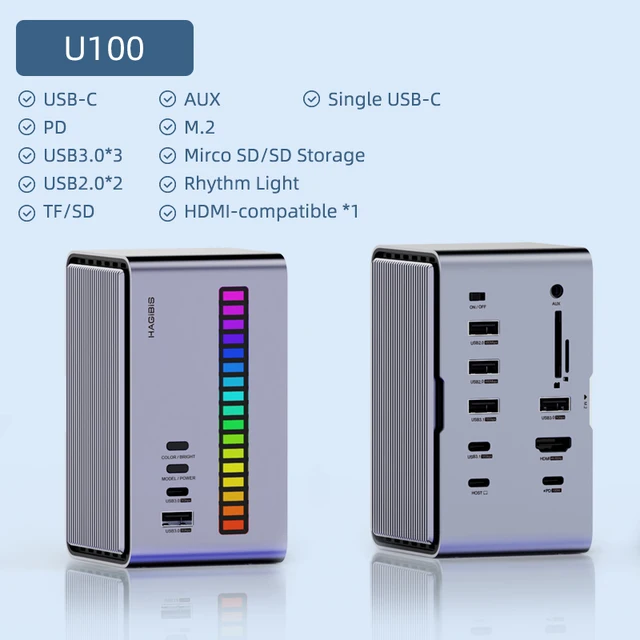 Hagibis USB C Docking Station Triple display Type C to 4K HDMI ...